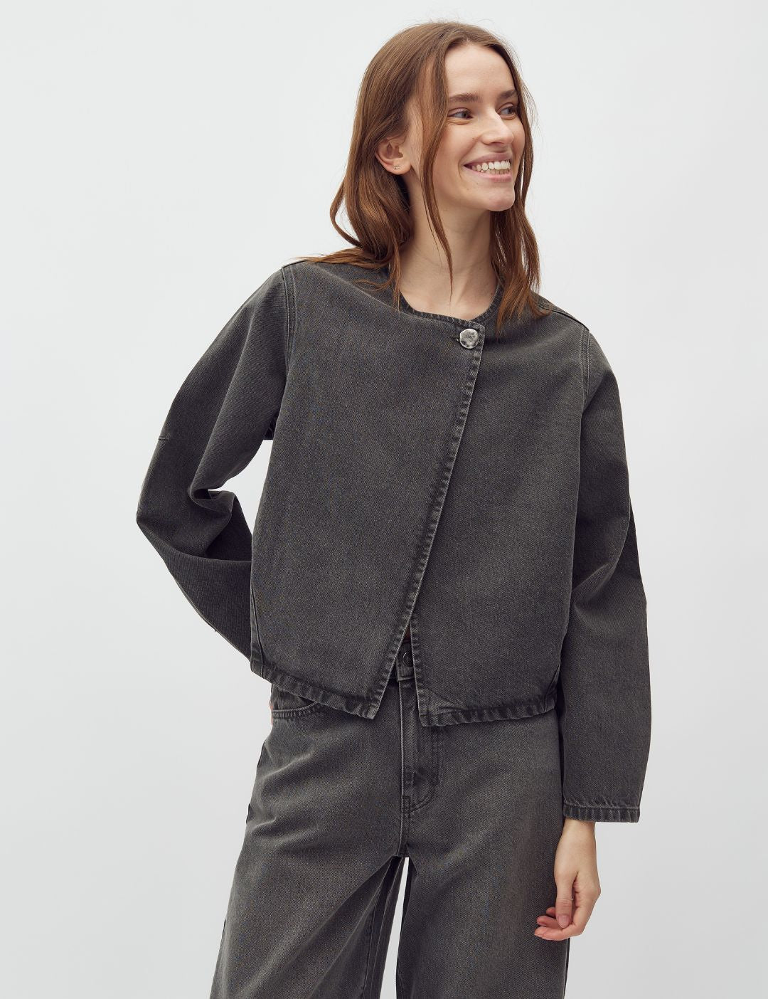 Køb Exana-M Denimbluse - Khaki Green Wash | MESSAGE